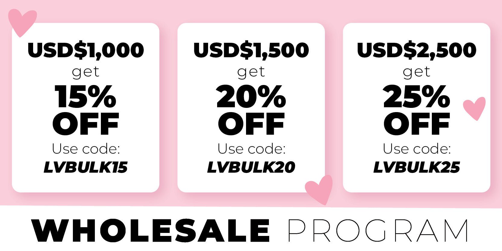 WHOLESALE PROGRAM - BULK ORDER DISCOUNTS - ONE V SALON PRO