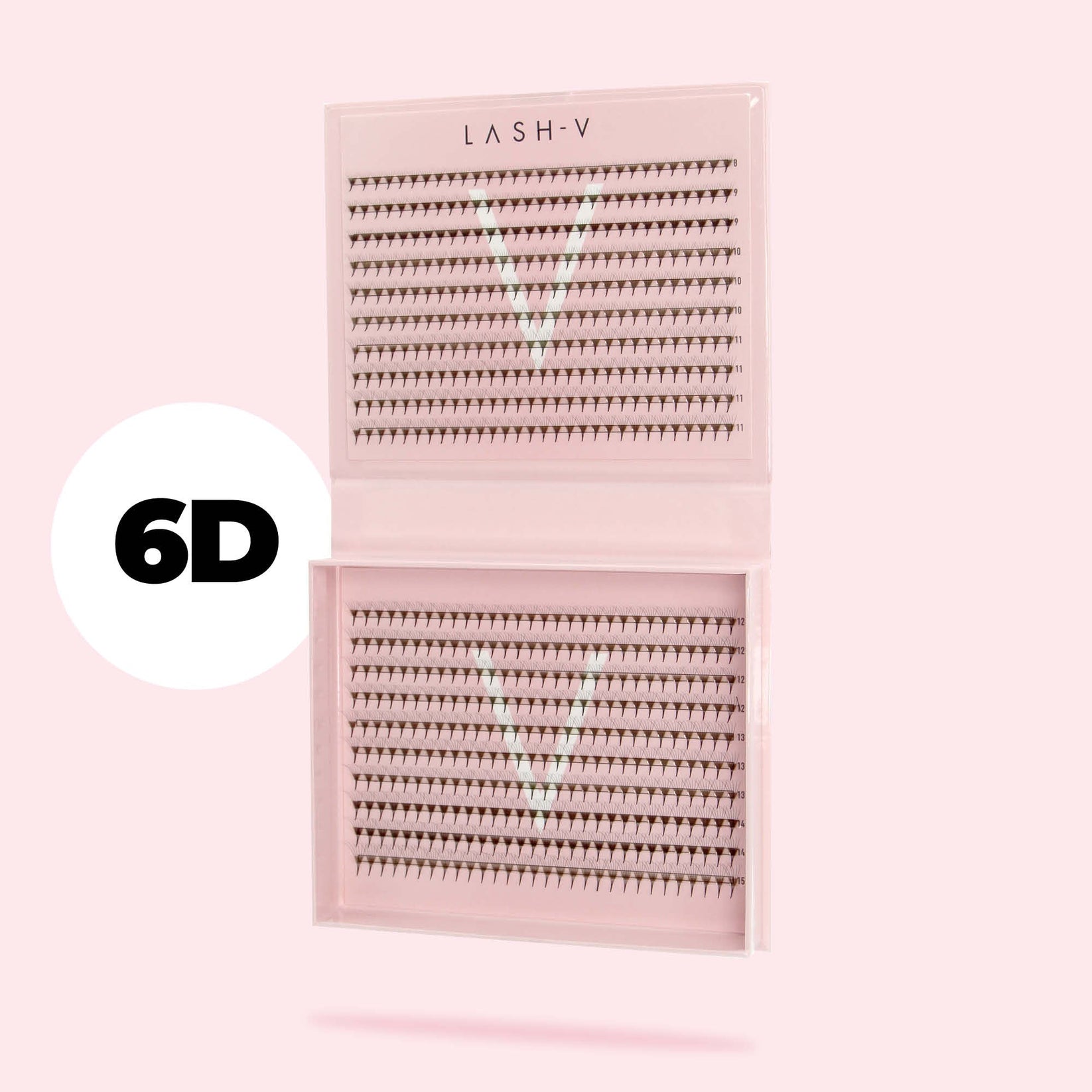 6D Promade Fans NEW XXL Tray 600 - Premade Volume Fans - C Curl / 0.07 ...