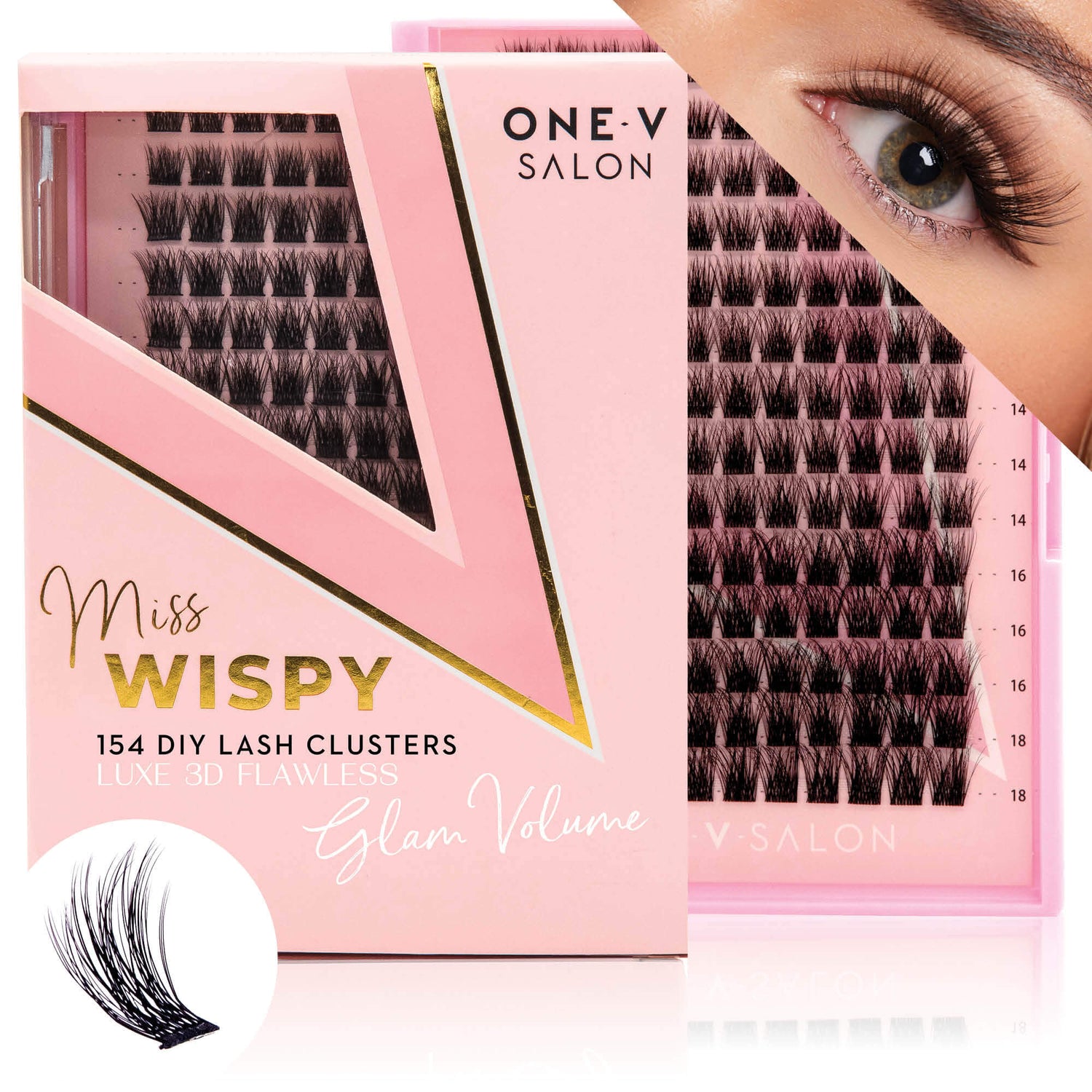 Luxe 3D Flawless -Glam Volume - 154 DIY Cluster Lashes - ONE V SALON PRO