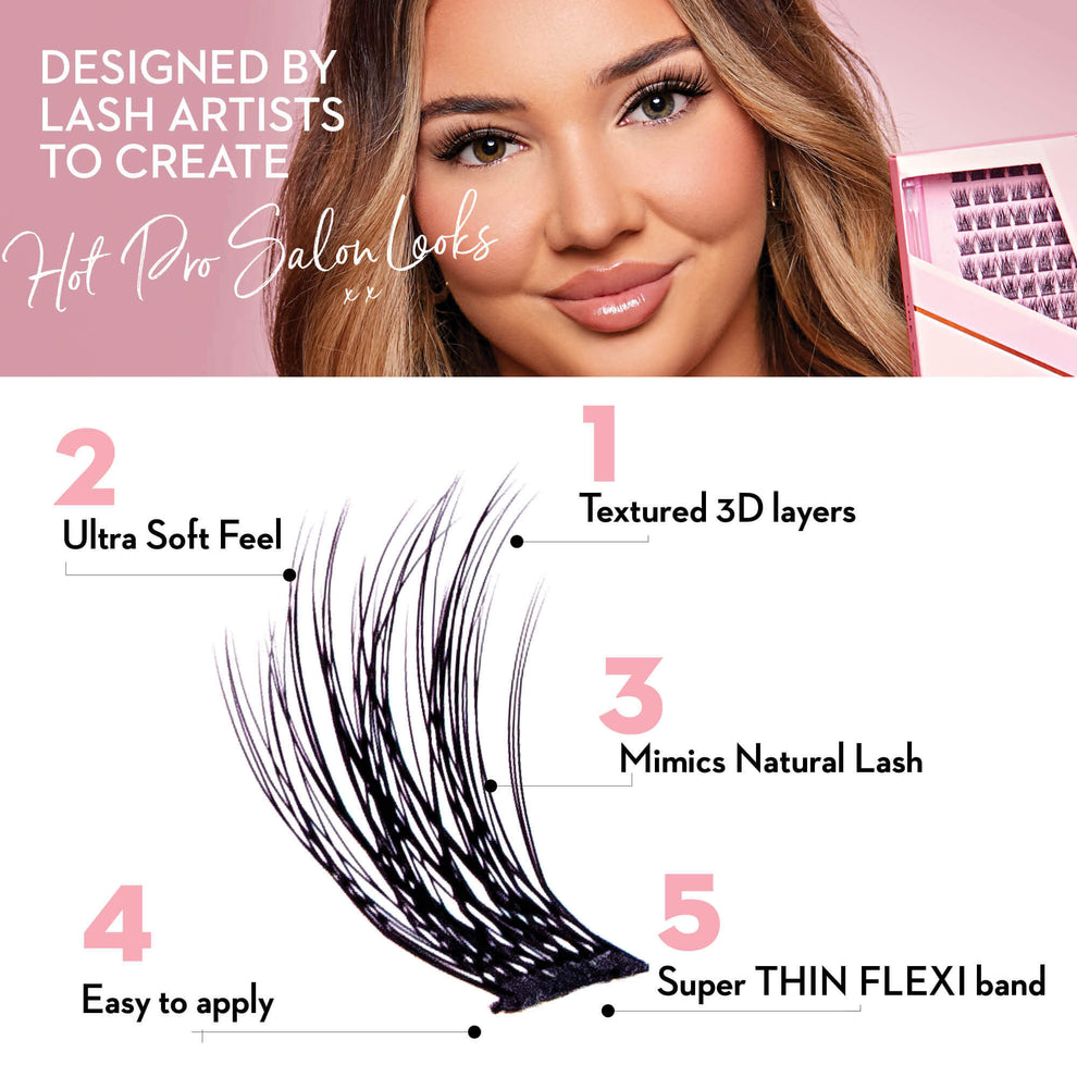Luxe 3D Flawless -Glam Volume - 154 DIY Cluster Lashes - ONE V SALON PRO